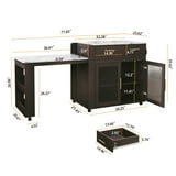 CBJCBJ Kitchen Island with Storage | Expandable Retractable on Wheels ...