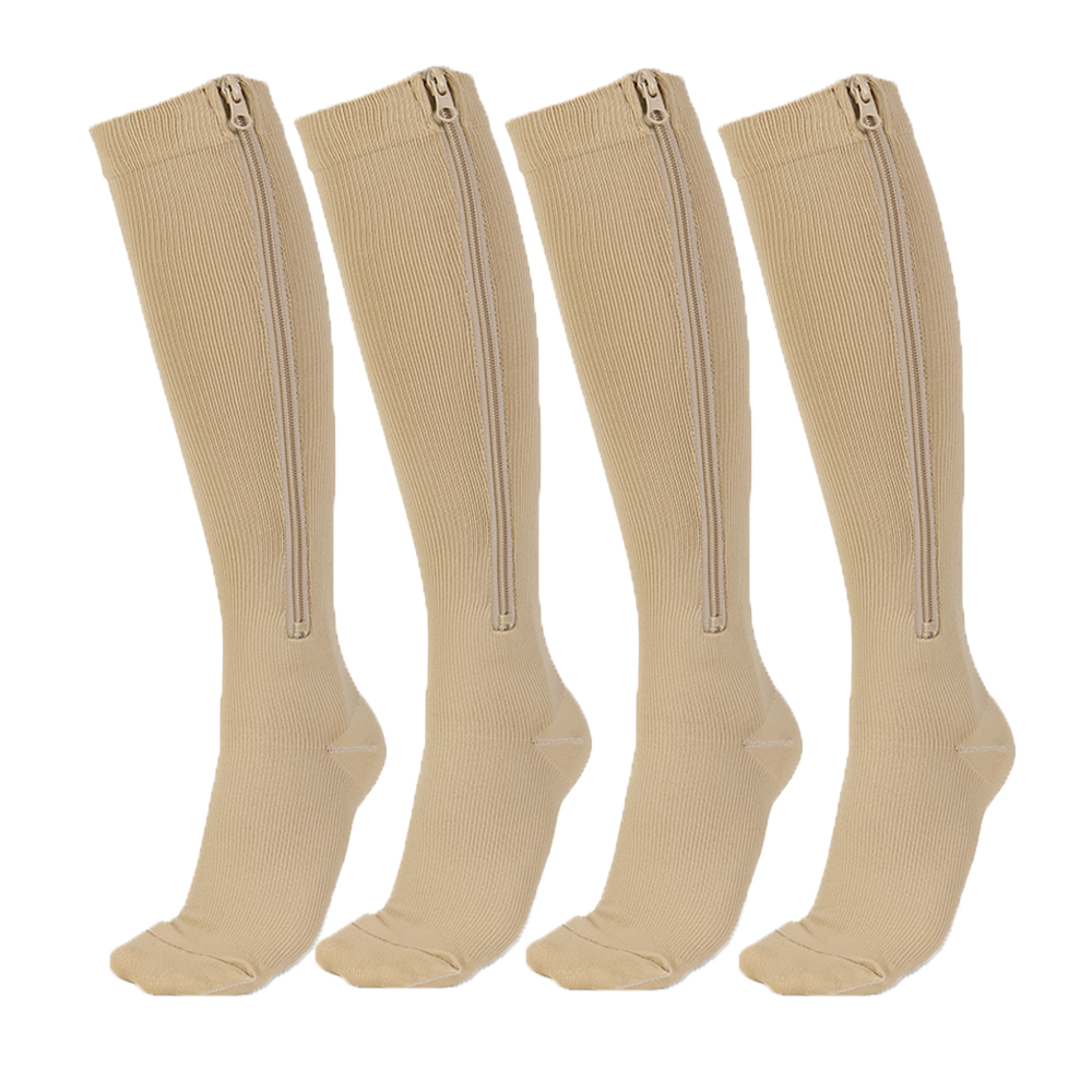 Compression Stockings Closed Toe Knee Length Zipper Compression Socks ...