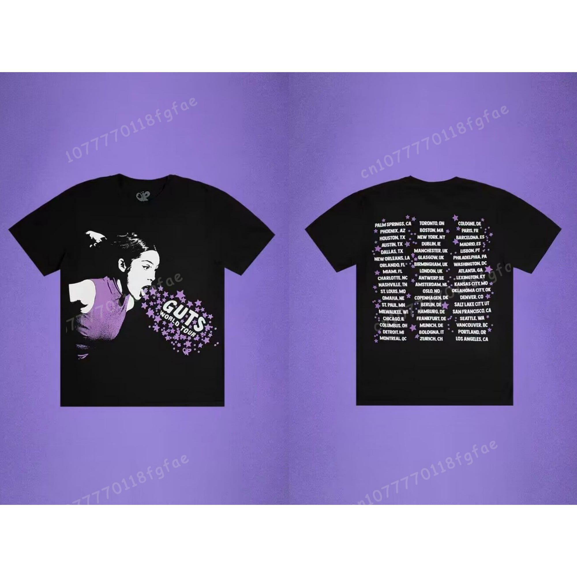 Click here for Unbranded 2024 Or Guts World Tour T-Shirt In Black... prices