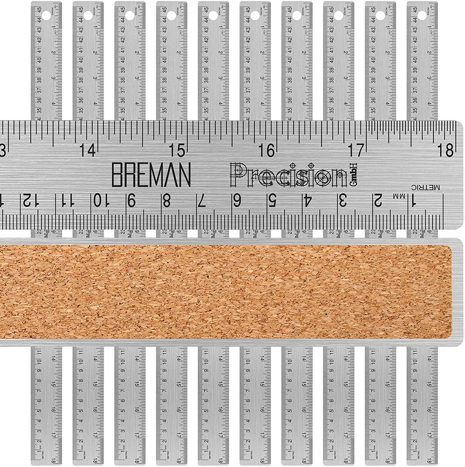 Breman Precision Stainless Steel 18 Inch Metal Ruler 10 Pack - Straight ... Breman Precision Stainless Steel 18 Inch Metal Ruler 10 Pack - Straight ...