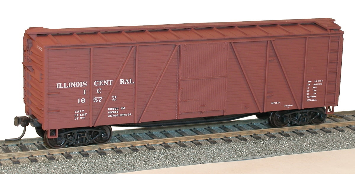 Accurail 7208 HO Illinois Central 40'6-Panel Single Sheath Wood Boxcar ...