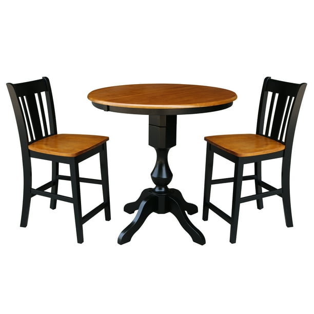 International Concepts 3 Piece Solid Wood Black Cherry Counter Height