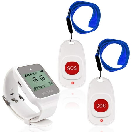 Bmatwk TD108 Caregiver Pager System,Wrist Pagers,Emergency Button for ...
