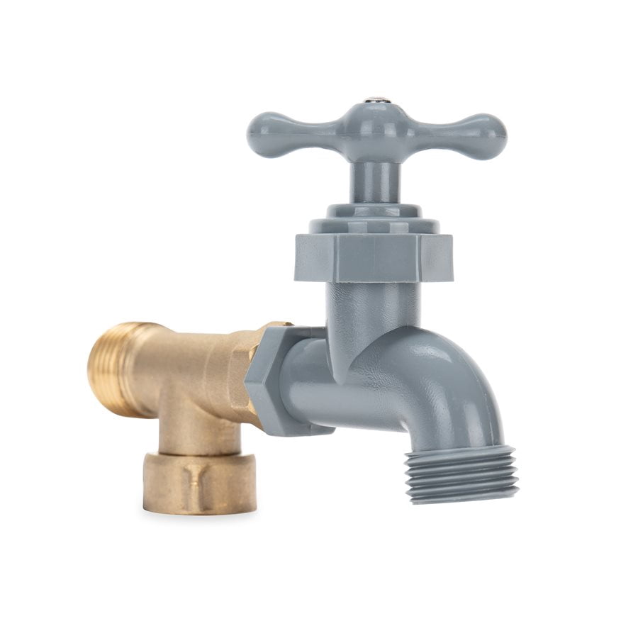 Camco Fresh Water Hose Connector 22463 T-Connector With Faucet; Fits ...