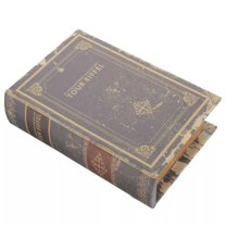 DecMode Faux Book Light Blue Canvas Decorative Box with Varying ...
