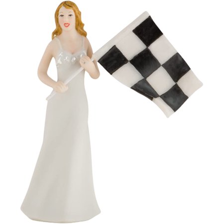 Bride at The Finish Line with The Checkered Flag Porcelain Figurine ...