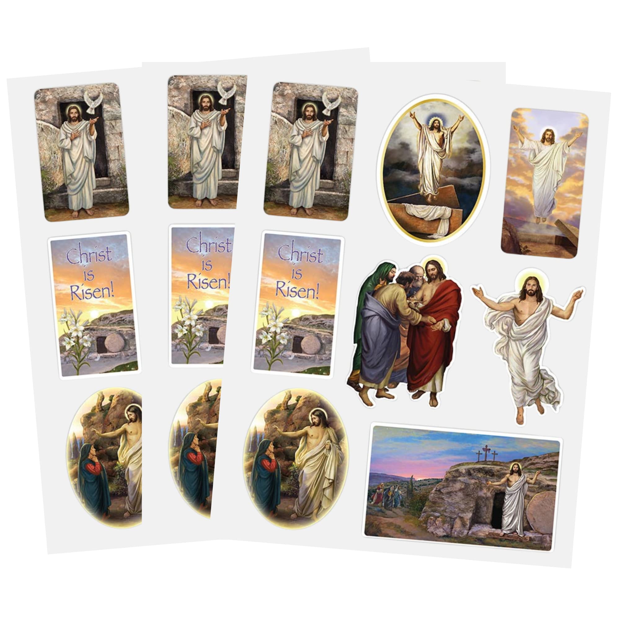 Assorted Catholic Decal Sticker Sheet Pack, He is Risen Easter ...