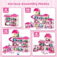 Freecat Dollhouse Playset Toys for Girls, 14 Rooms Doll House ...