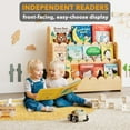 3-Tier Scalloped Bookshelf, Montessori Bookcase for Toddlers, Wooden ...