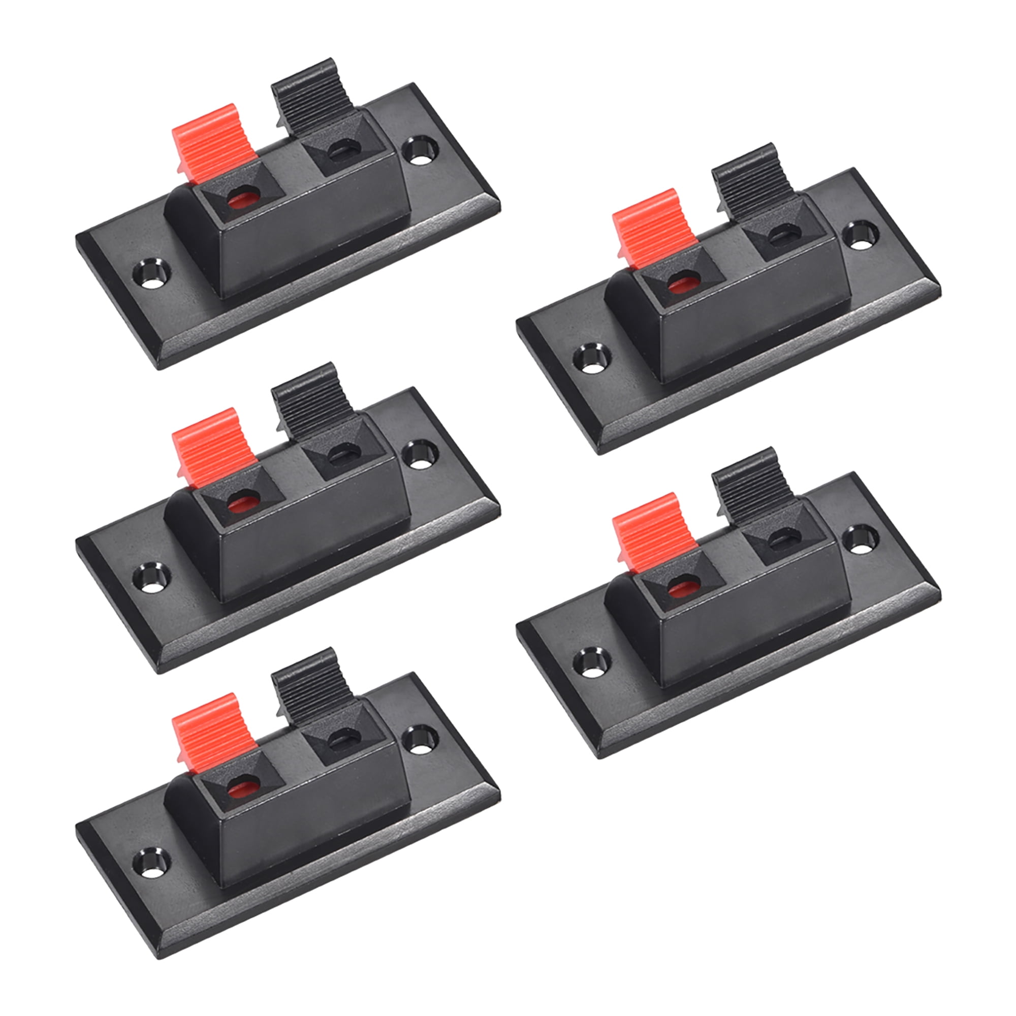 2 Ways Spring Speaker Terminal Clip Push Release Connector Audio Cable ...