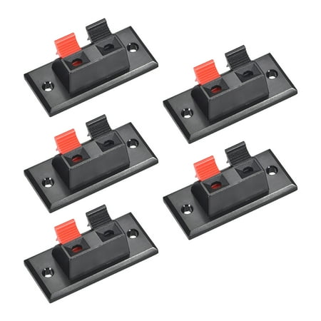 2 Ways Spring Speaker Terminal Clip Push Release Connector Audio Cable ...