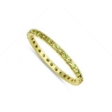 Simulated Peridot Gold-Tone Eternity Stacking Ring .925 Sterling Silver ...