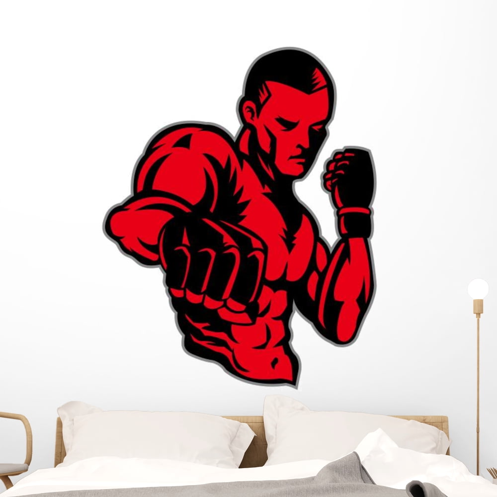 Mma Fighter Wall Mural Decal by Wallmonkeys Vinyl Peel and Stick ...