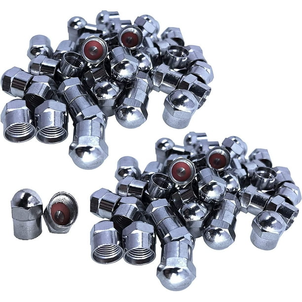 Muzzys -Set of 100- Premium Chrome Valve Stem Caps, Tire Rim Wheel Nuts ...