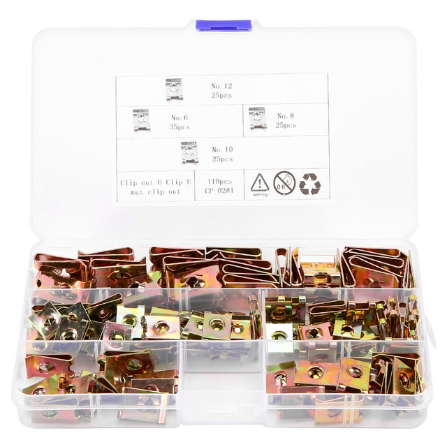 110Pcs Car Universal Speed Fasteners U Nuts Self Tapping Screw Spire ...