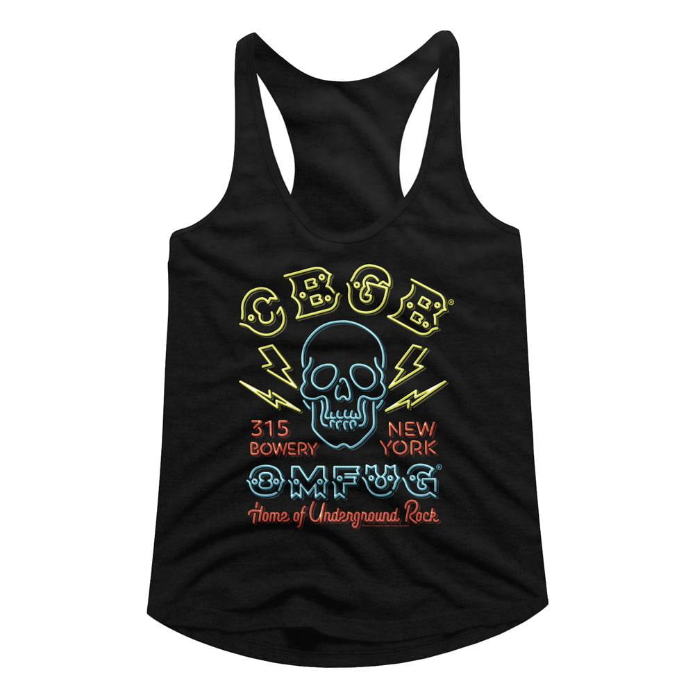 CBGB Neon Sign Black Junior Women's Racerback Tank Top T-Shirt ...