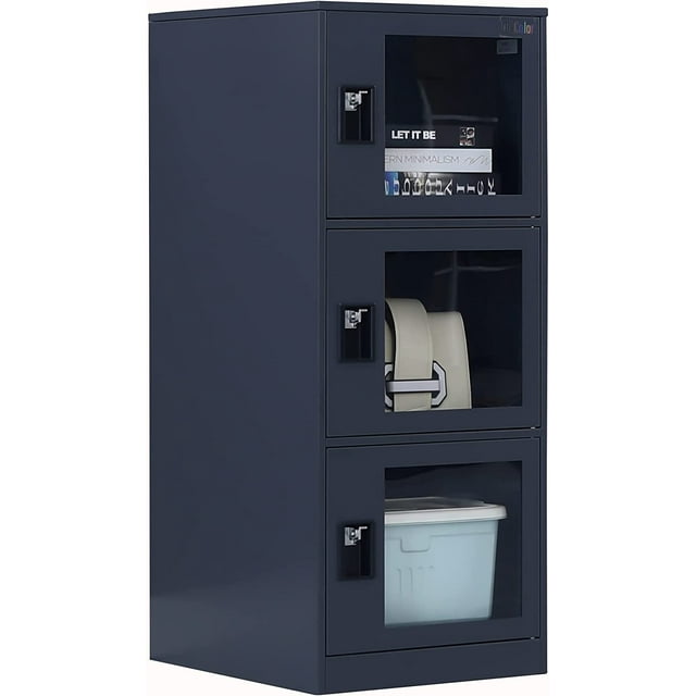 MECOLOR -Metal Vertical Small Locker with Padlock latch 2 Compartment ...