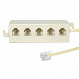 FVH 5 Way Outlet 6P4C RJ11 RJ12 Telephone Phone Modular Jack Line ...
