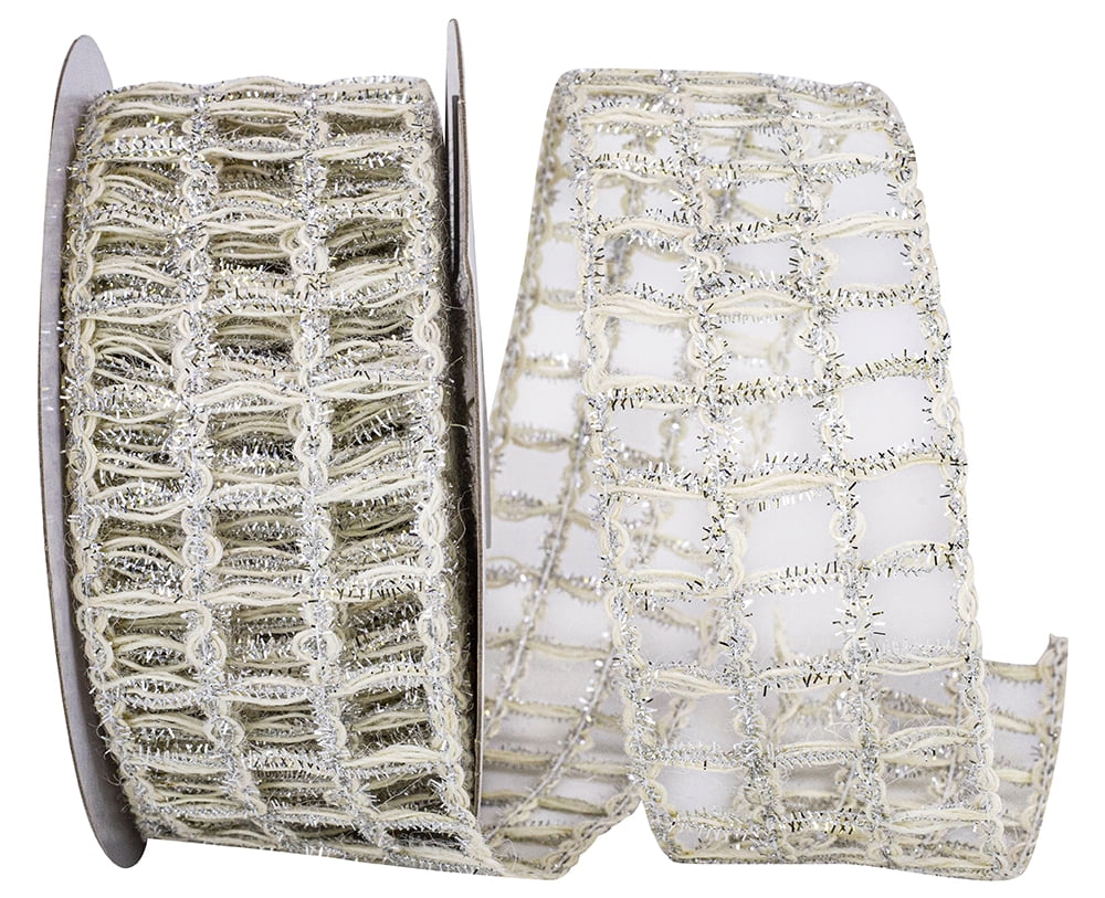 Reliant Ribbon - 93344W-993-40F, Grand Jute Box Sparkle Wired Edge ...