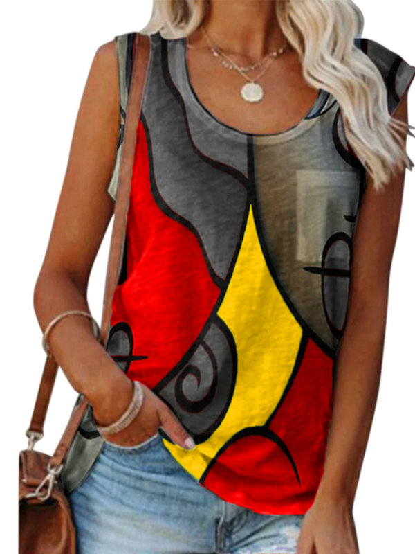 Nananla Sunderss Women's Vest Ethnic Style Contrast Tank Top - Walmart.com