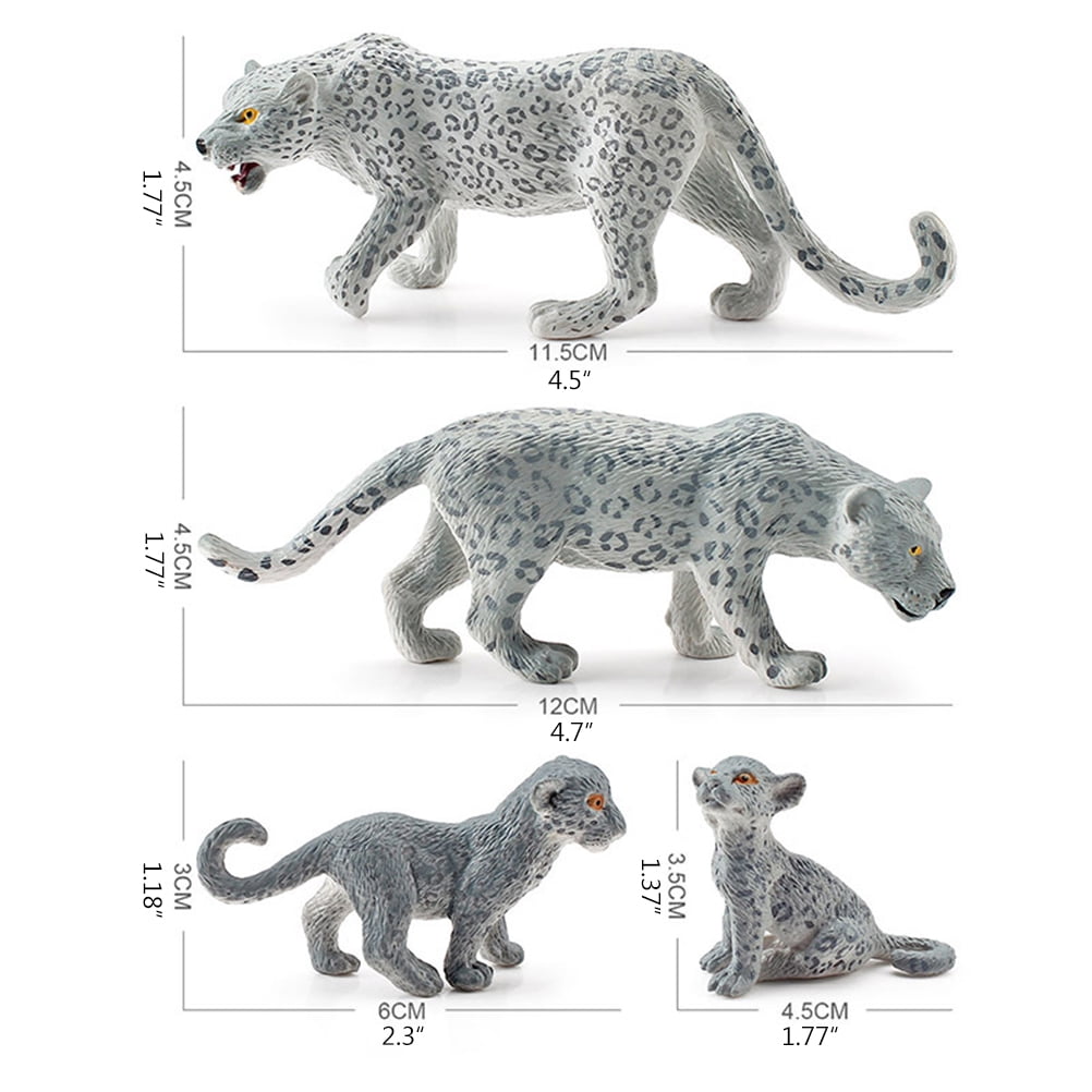 FitBest Snow Leopard Figurine PVC Miniature Wild Animals Model Action ...