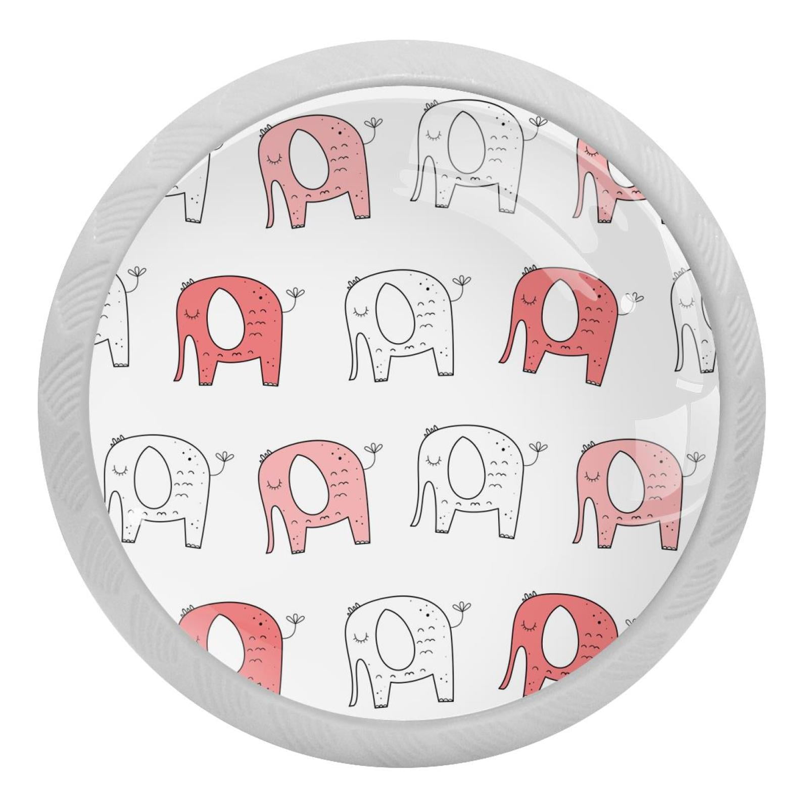 4PCS Round Elephant Cabinet Fluorescence Knob Glowing in the Dark ...