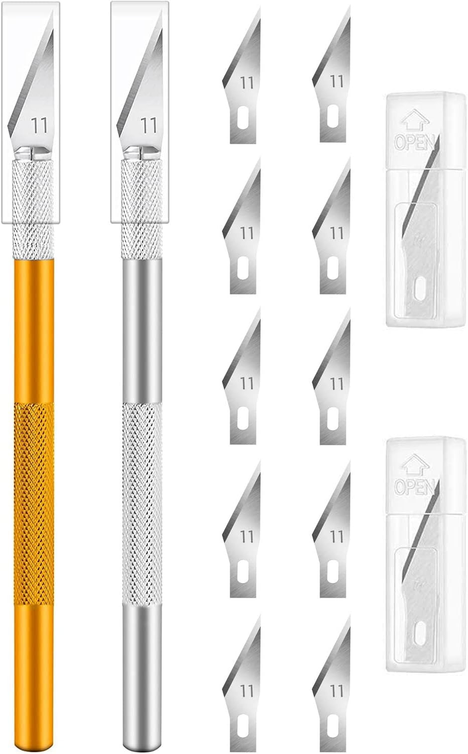 Exacto Knife, Craft Knife, 2 Handles + 12 Spare Replacement Blades ...