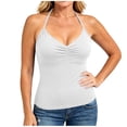 Ashirexll Womens Casual Tops Fashion Casual Solid Color Built in Bra ...