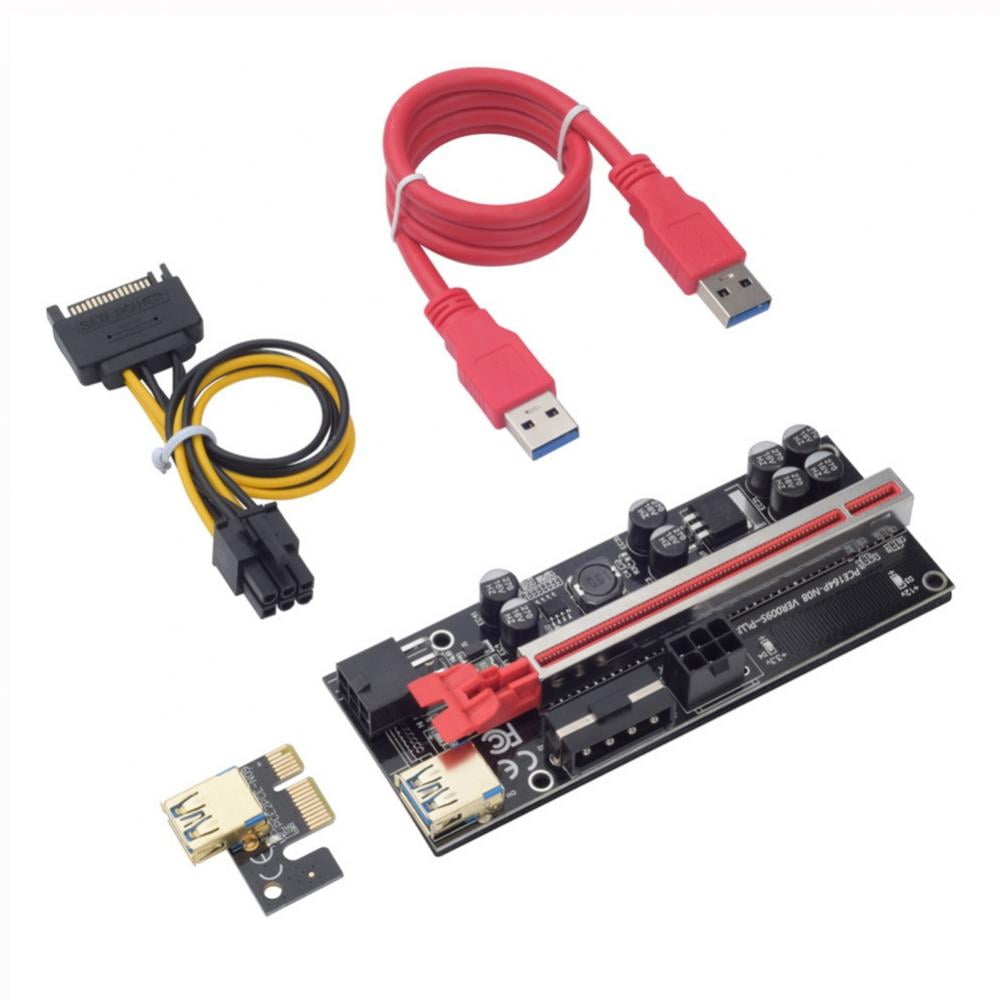 PCIE Riser VER 009S 1X to 16X Graphics Extension for GPU Mining Powered ...