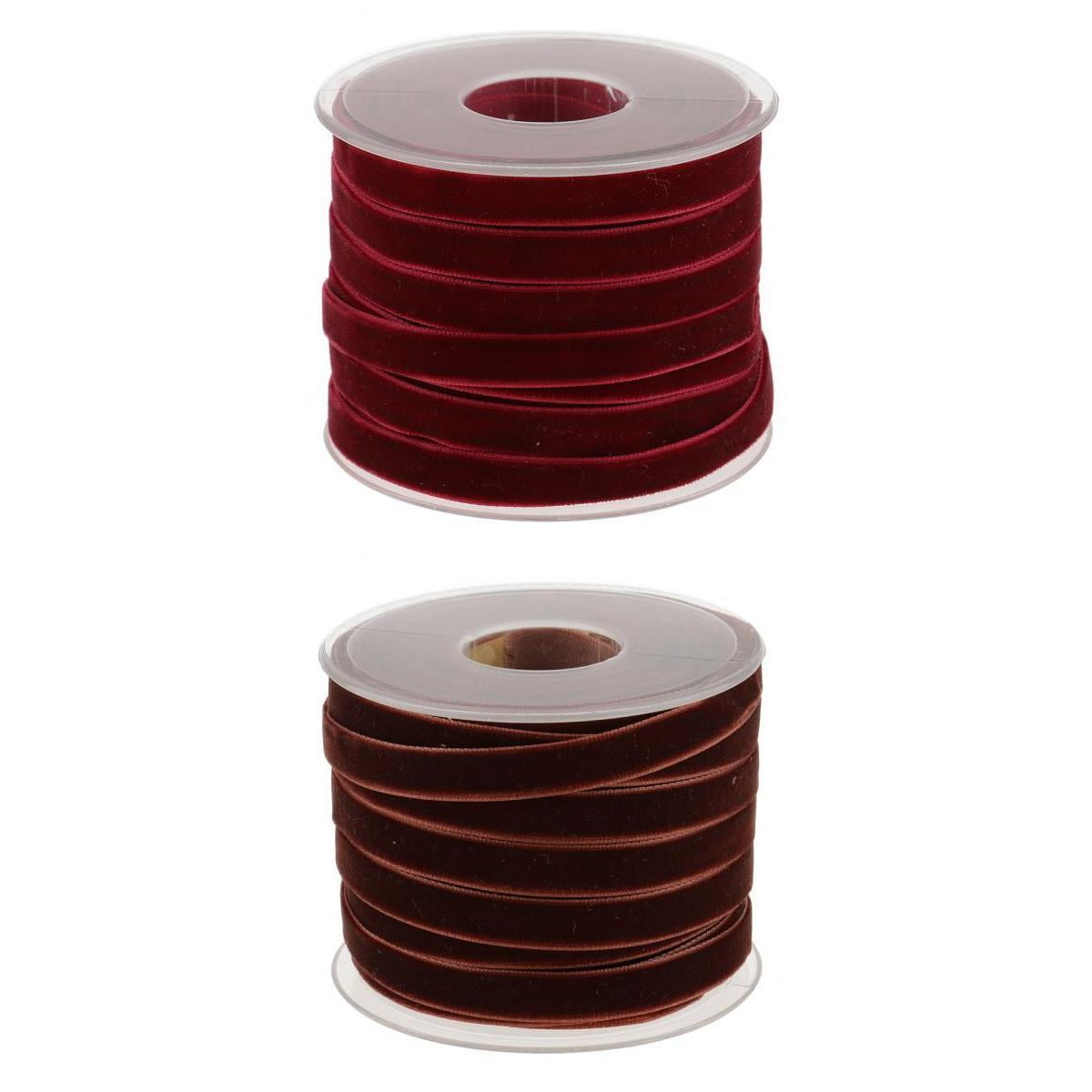Serenable 40 Yard 10mm Wide Velvet Ribbon Roll for Crafts red Brown ...