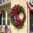 4th of July Artificial Flower Garland, Patriotic Star Polka Dot Print ...