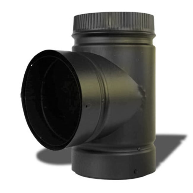 Selkirk 8 in. X 8 in. X 8 in. Stainless Steel Stove Pipe Tee Cap Flow ...
