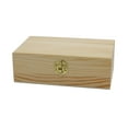Creative Hobbies Unfinished Wood Craft Box – Light Unfinished Wood with ...