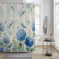 Blue Floral Bird Shower Curtain for Bathroom, Summer Blue Flower ...