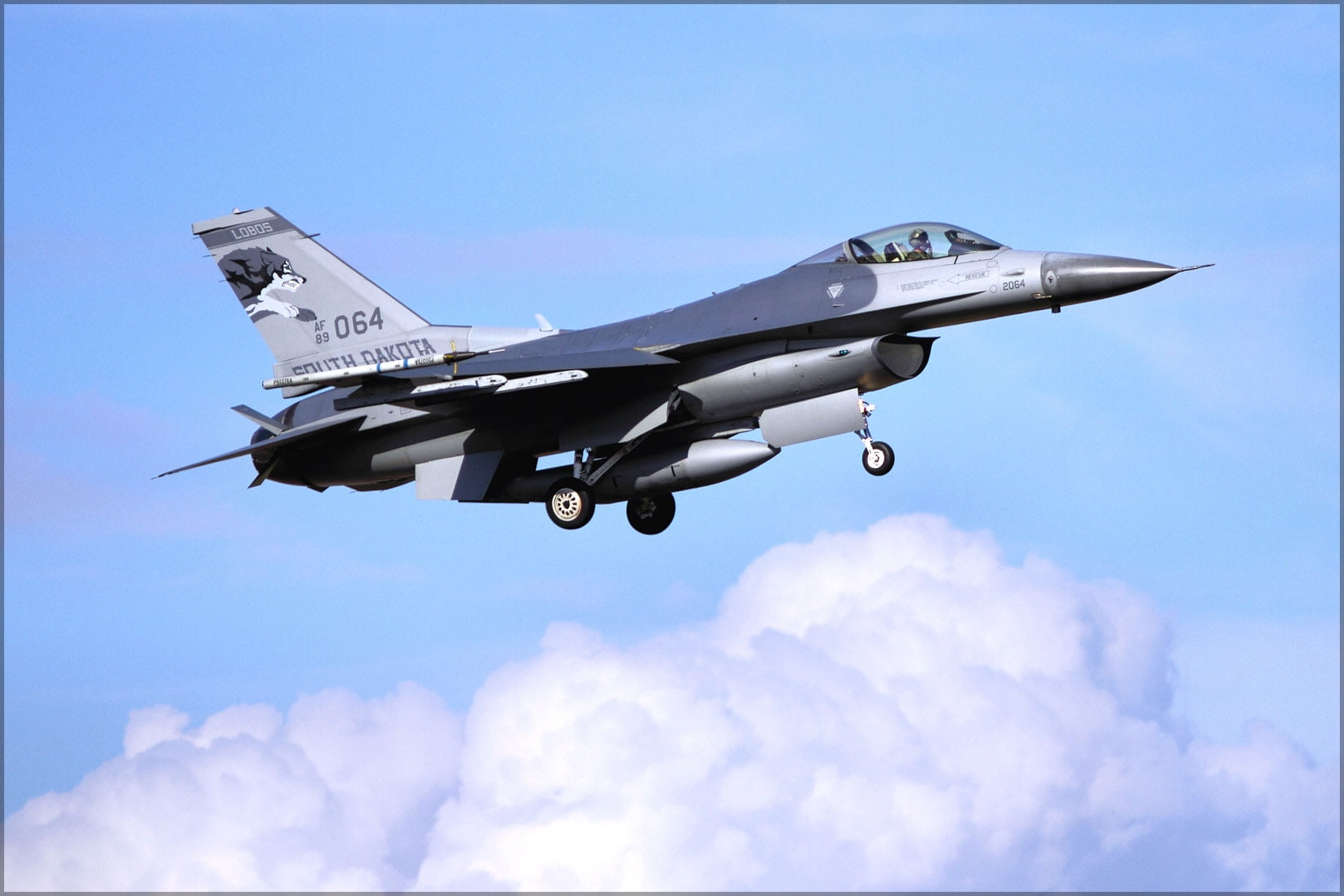 24"x36" Gallery Poster, F-16 fighting falcon South Dakota Air National ...
