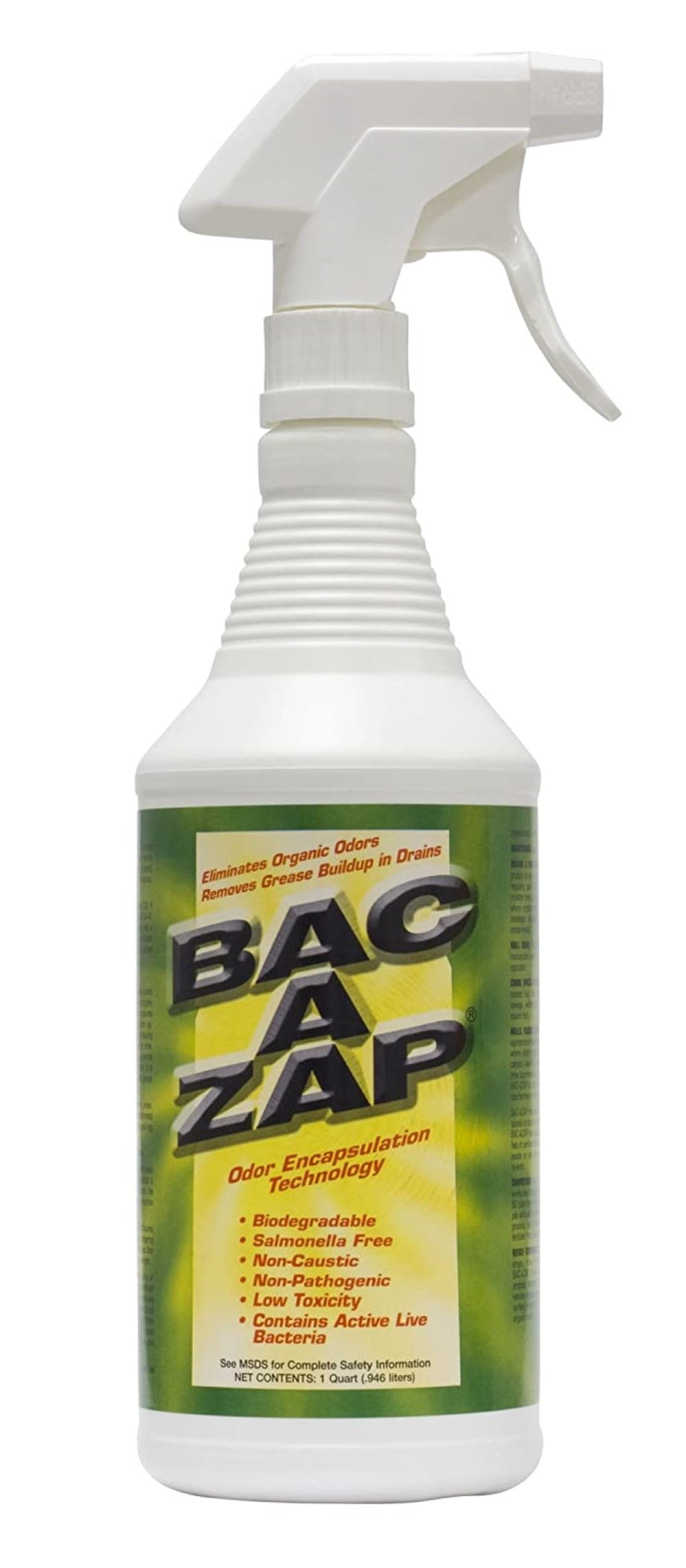 Bac-Azap Organic Odor Eliminator - Ready-To-Use Spray - Case (12 x 32 ...