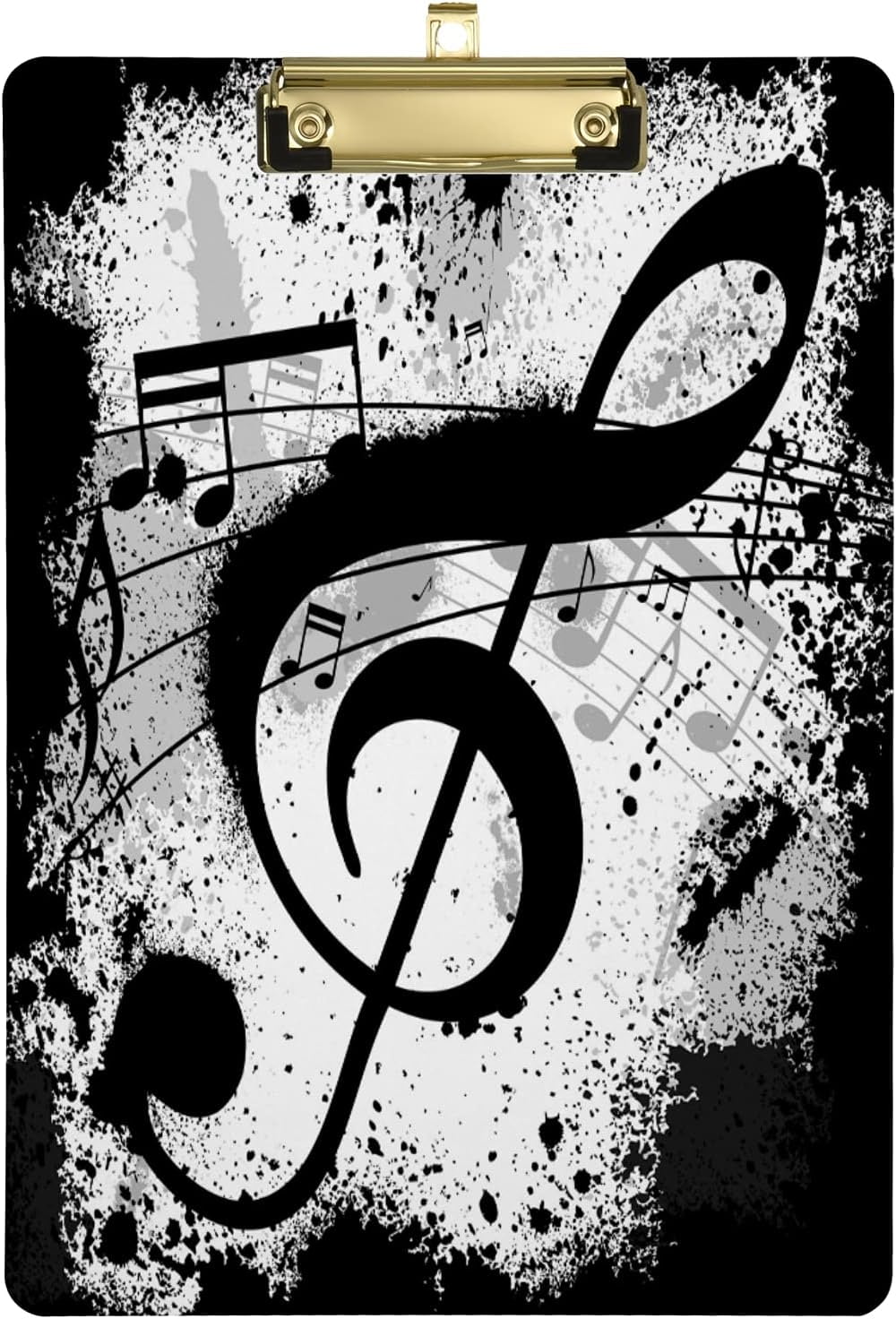 FMSHPON Music Notes Abstract Black Clipboard Hardboard Wood Nursing ...