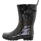 Shiny Lucky Horseshoes Rubber Mid Calf Sporty Women Rain Boot - Walmart.com