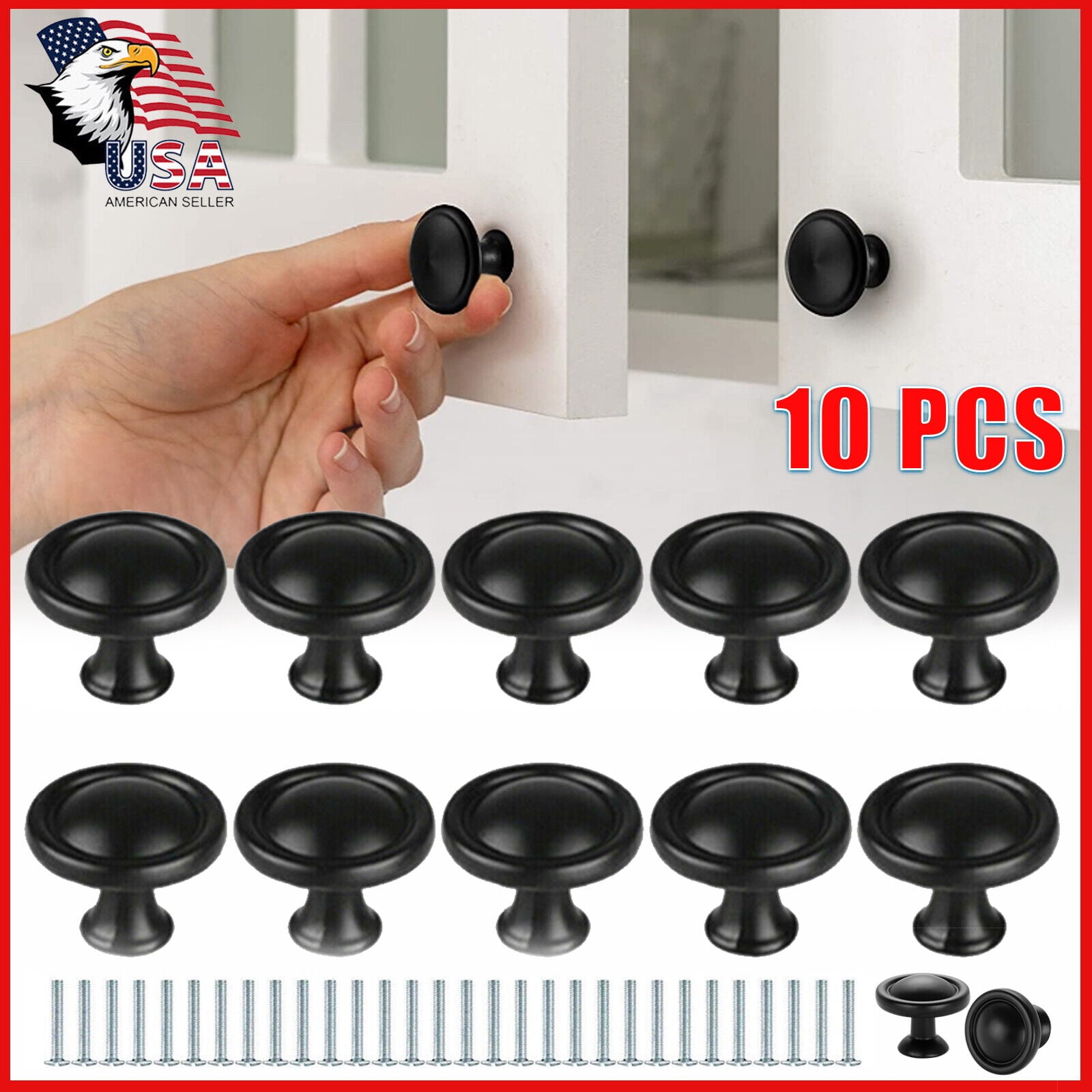 Dazone 10 Pack Cabinet Knobs Kitchen Drawer Handle Bedroom Cupboard ...