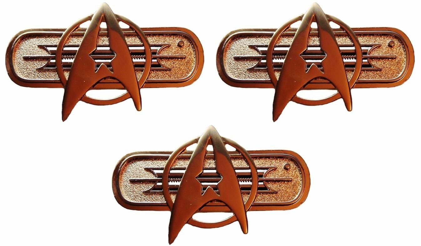 Star Trek Movie Federation Uniform Chest Insignia Deluxe 3" Pin Set of ...