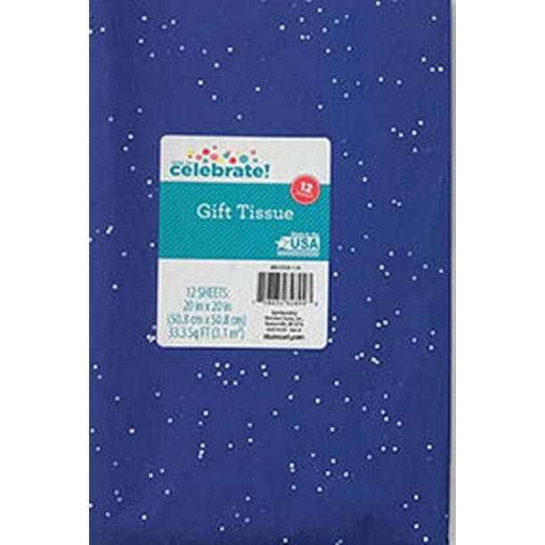 Parade Blue with Silver Sequin Tissue Paper, 12pk - Walmart.com