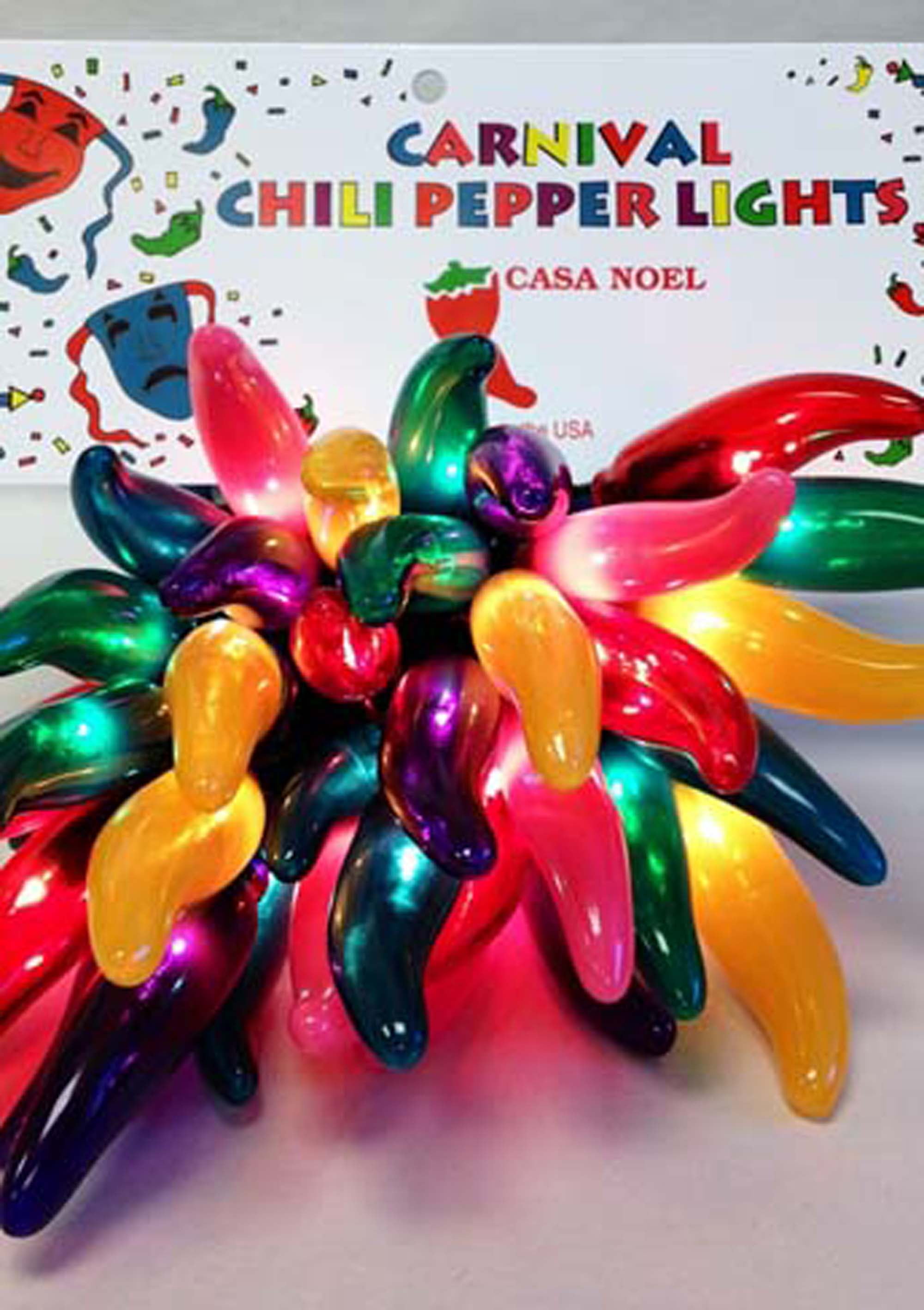 Chili pepper string lights - LED 50 lights - Carnival Style - green ...