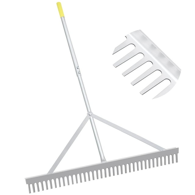 Colwelt Landscape Rake 36'', Aluminum Rake with Lightweight 69'' Handle ...