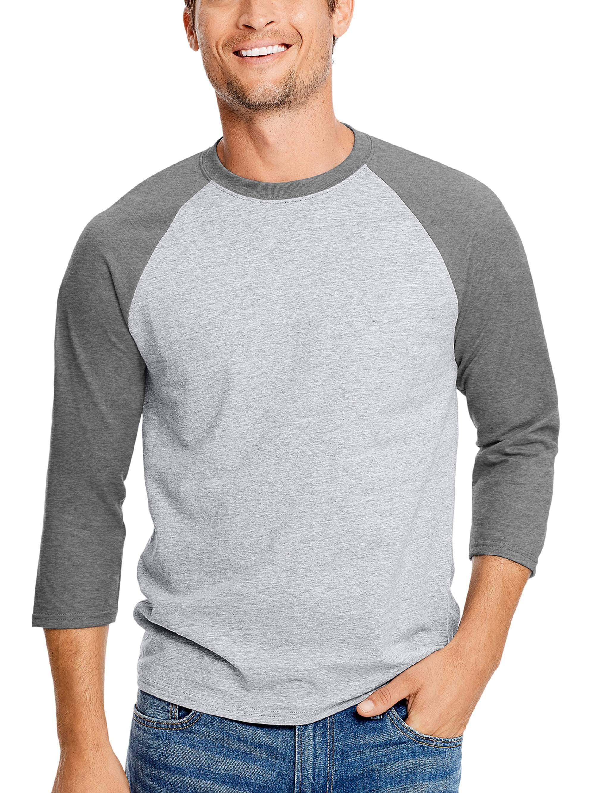 Hanes Men's and Big Men's X-Temp Baseball Raglan Tee, Up To Size 3XL ...