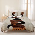 African Black Women on Vintage 3 Pieces Quilt Set,1 Quilt with 2 Shams ...