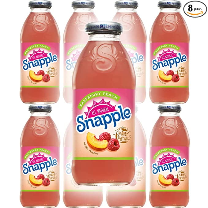 Snapple Raspberry Peach, All Natural, 16 Fl Oz (Pack of 8, Total of 128 ...