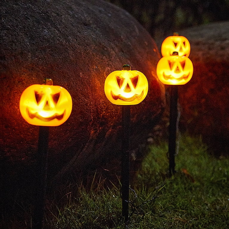 Pumpkin Halloween Solar Lighted Pathway Markers BRIGHTDECK Solar