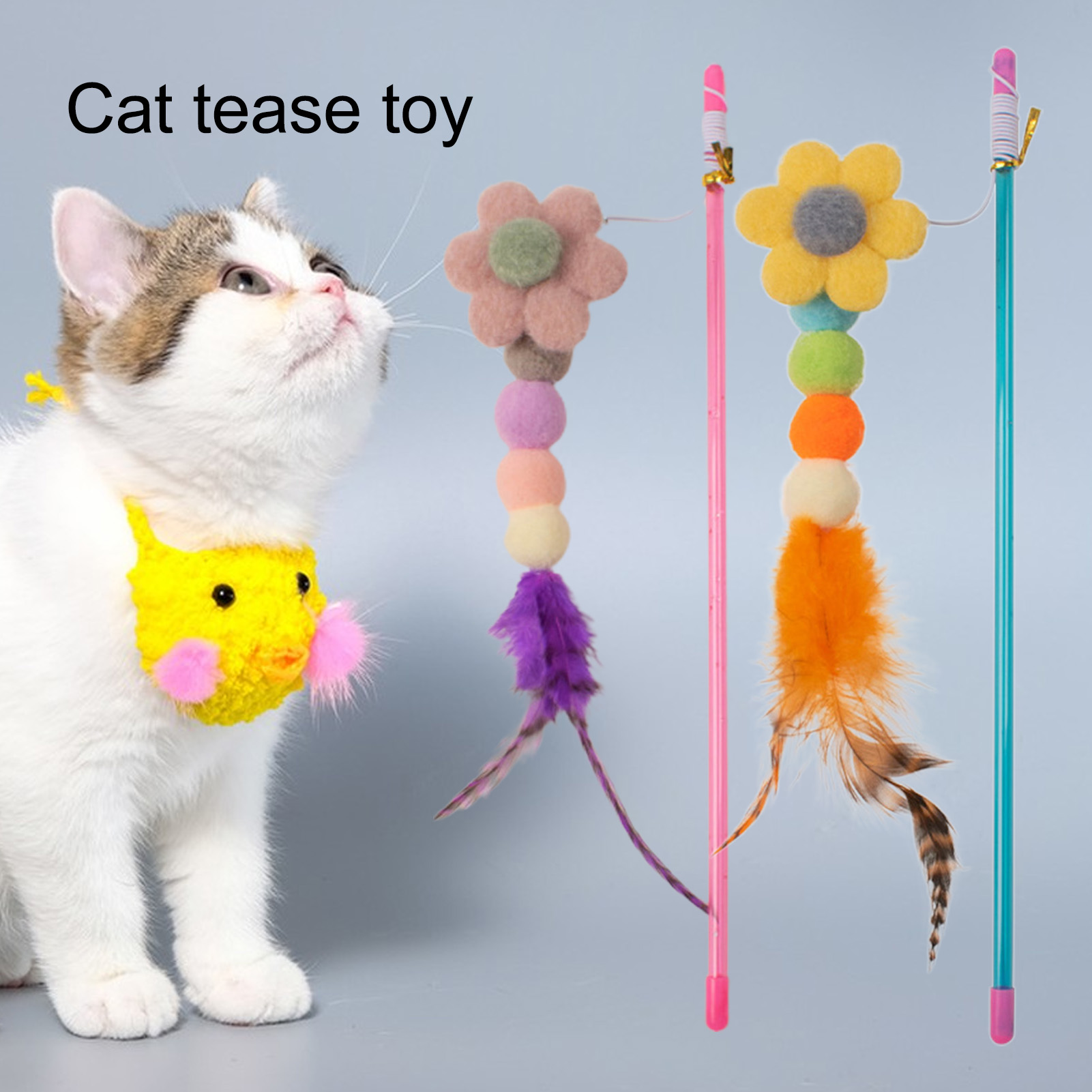 Kripyery Cat Teaser Anti-Scratch Bite-resistant Bending Resistance Non ...
