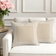 Beige Pillow Covers Set of 2, Boho Diamond Pattern Border Rustic ...