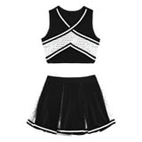 CHICTRY 2Pcs Girls Cheerleading Outfit Cropped Top with Skirt Set ...